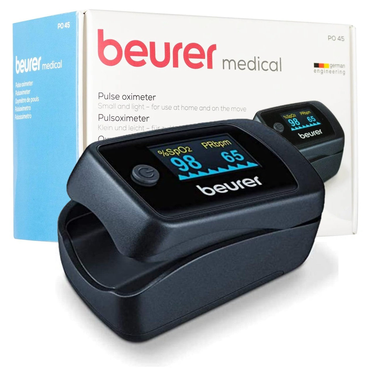Beurer Germany PO 45 Pulse Oximeter: Oxygen Saturation, Pulse Rate, Pe